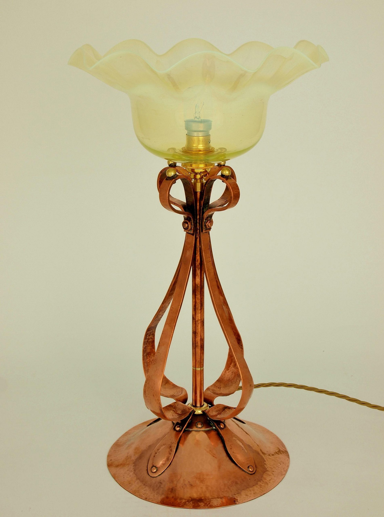 Copper and Brass Table Lamp* - Nouveau Deco Arts