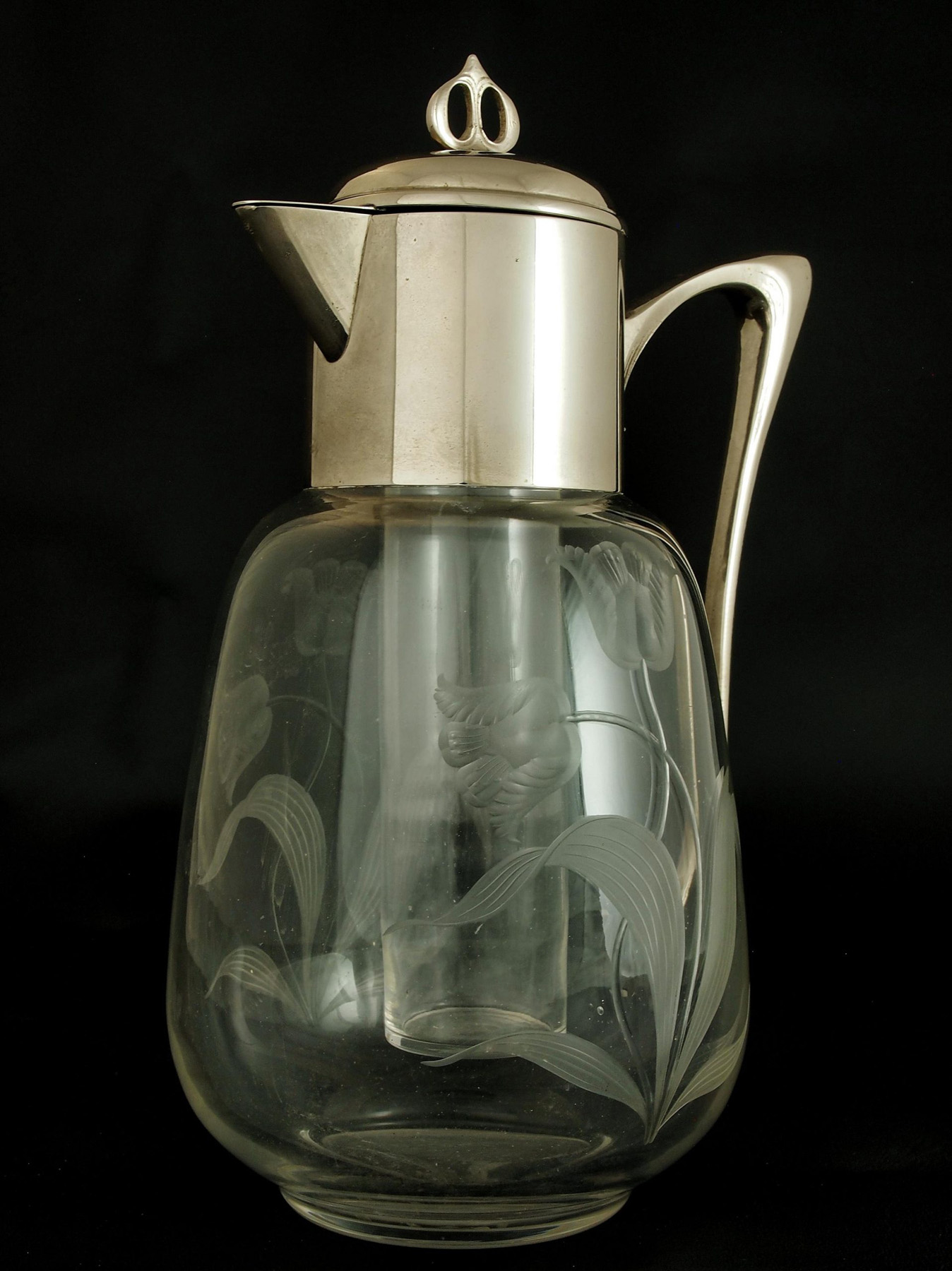 Silver Plated Iced Water Jug - Nouveau Deco Arts
