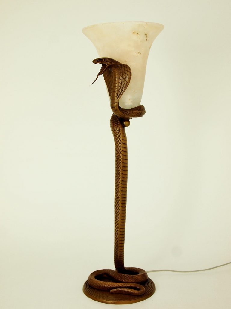 Edgar Brandt Cobra Lamp* - Nouveau Deco Arts