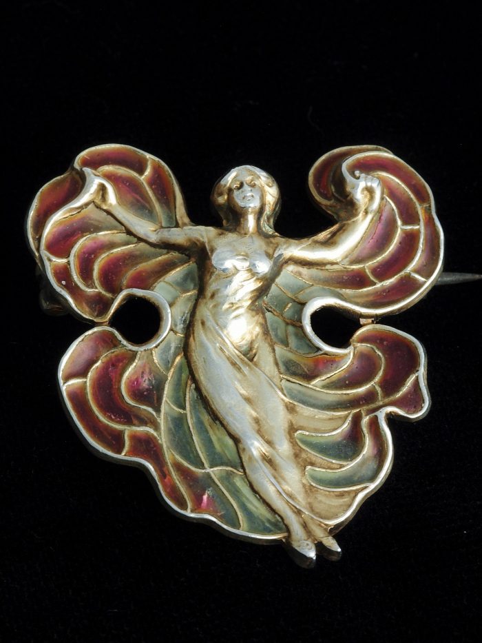 Plique à Jour 'Loie Fuller' Brooch - Nouveau Deco Arts
