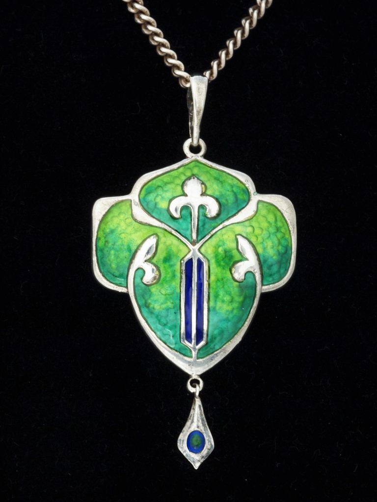 Silver and Enamel Pendant by Smith & Ewen* - Nouveau Deco Arts