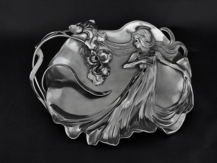 WMF Silver Plated Maiden Card Tray - Nouveau Deco Arts
