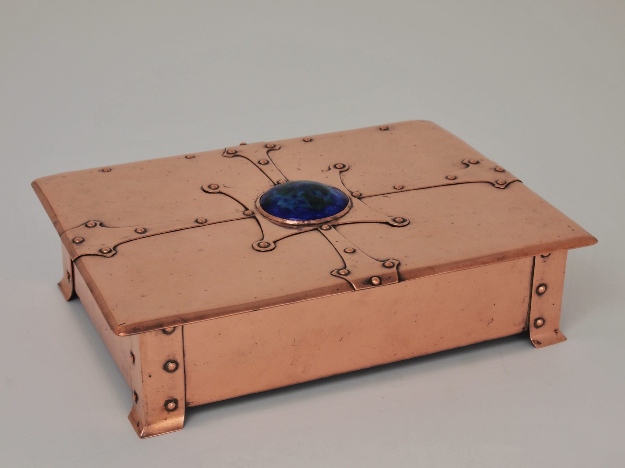 A.E. Jones Copper and Enamel Box* - Nouveau Deco Arts