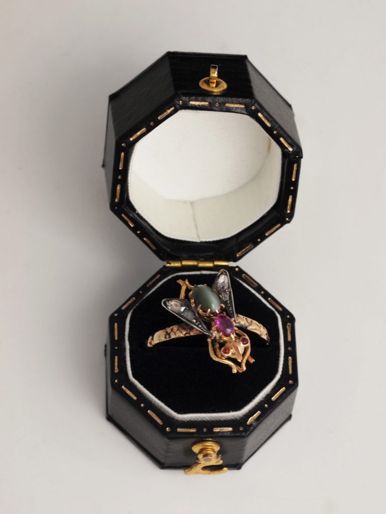 Gold, Diamond and Ruby Fly Ring* - Nouveau Deco Arts