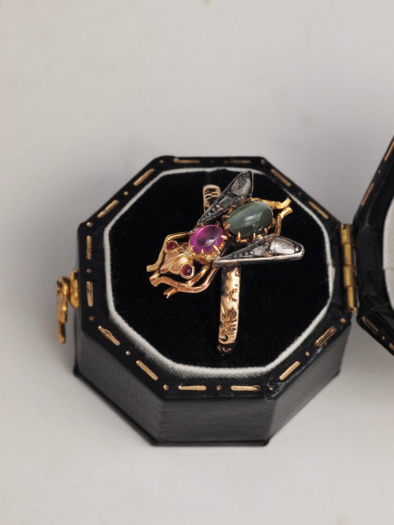 Gold, Diamond and Ruby Fly Ring* - Nouveau Deco Arts