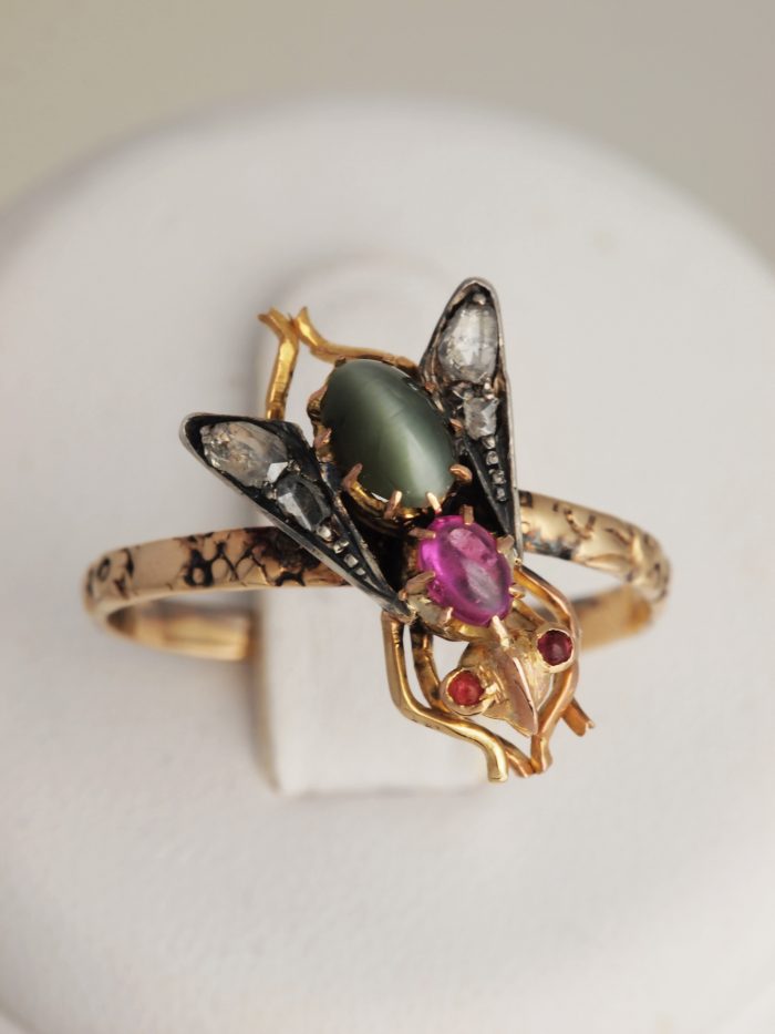 Gold, Diamond and Ruby Fly Ring* - Nouveau Deco Arts