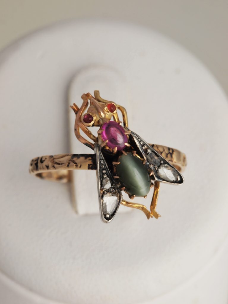 Gold, Diamond and Ruby Fly Ring* - Nouveau Deco Arts