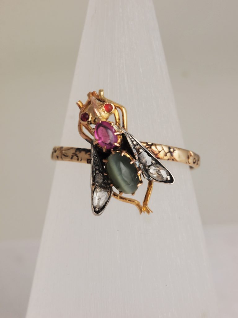 Gold, Diamond and Ruby Fly Ring* - Nouveau Deco Arts