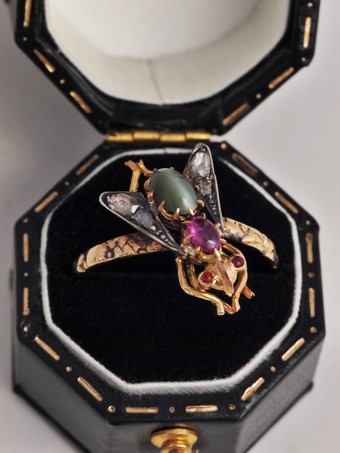Gold, Diamond and Ruby Fly Ring* - Nouveau Deco Arts