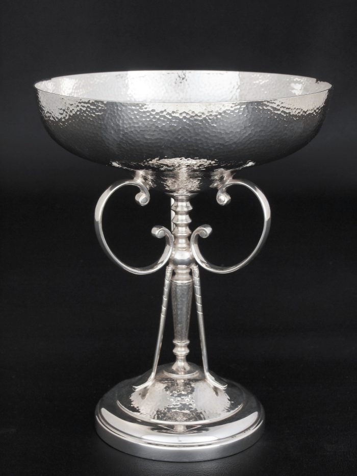 Hammered Silver Chalice with Golf Clubs* - Nouveau Deco Arts