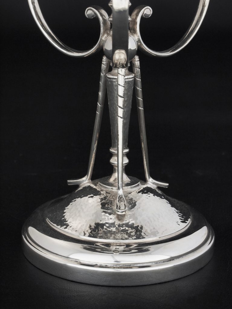 Hammered Silver Chalice with Golf Clubs* - Nouveau Deco Arts