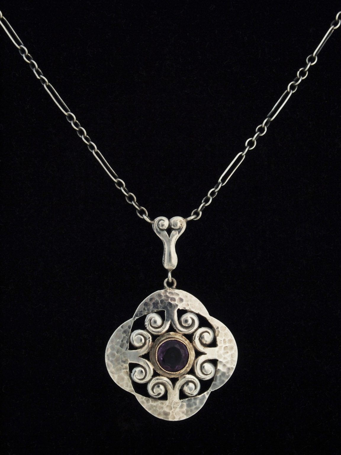 Silver and Amethyst Necklace by Murrle Bennett* - Nouveau Deco Arts