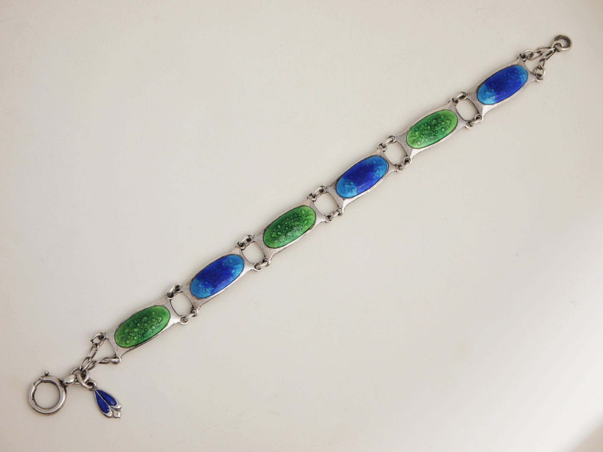 James Fenton Silver and Enamel Bracelet - Nouveau Deco Arts