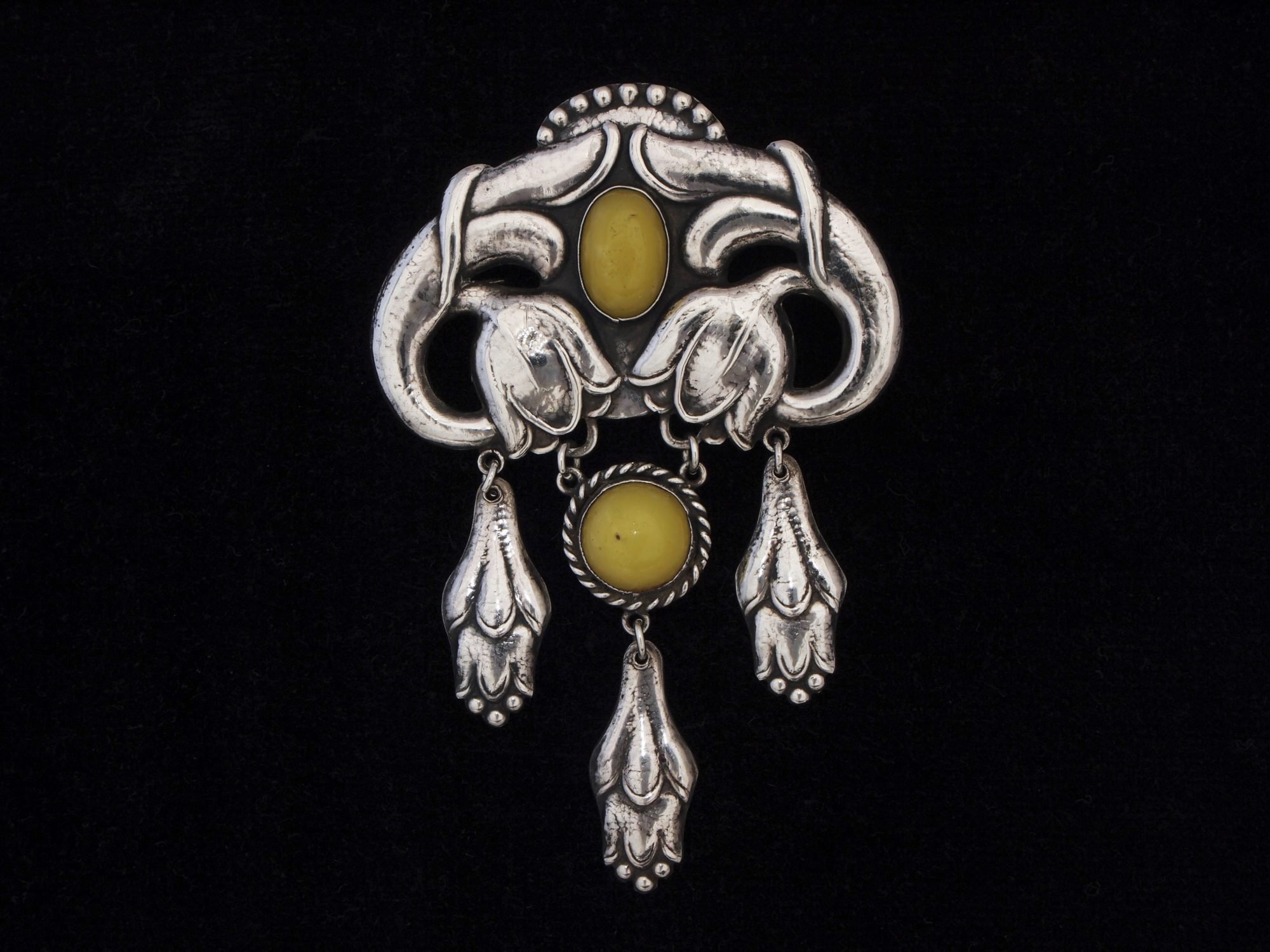 Sk nvirke Silver Brooch Nouveau Deco Arts